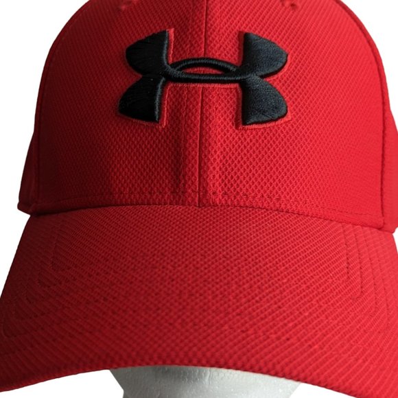Under Armour | Accessories | Under Armour Blitzing Fitted Hat Red Embroidered Ua Logo Size Lxl ...